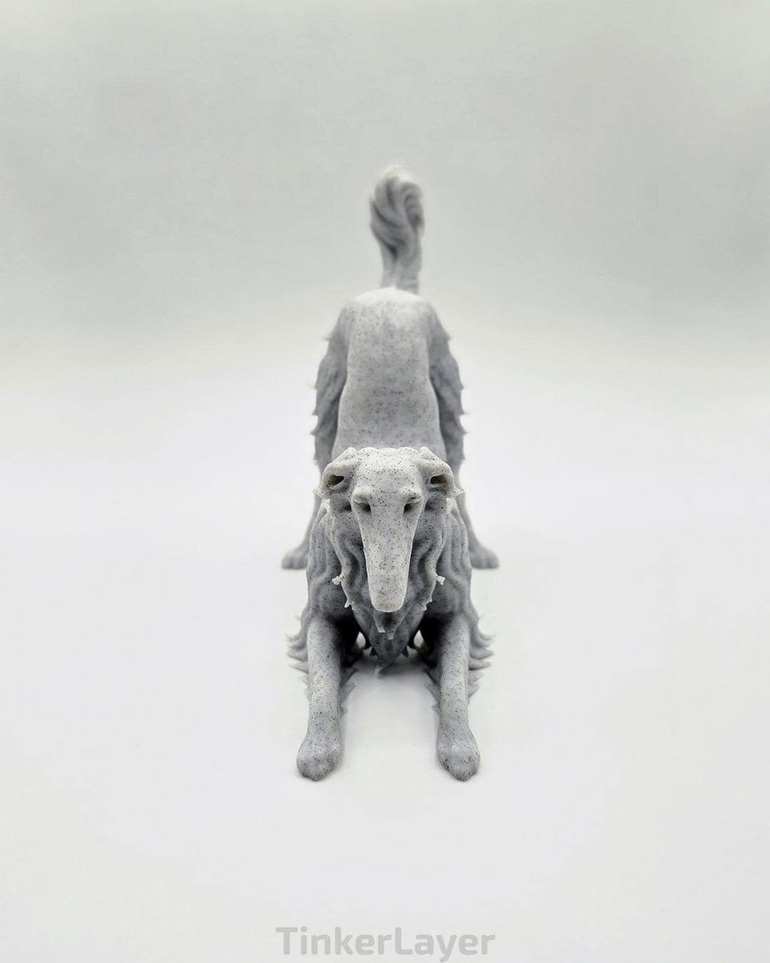 3D Printed Borzoi Statue, Playful Sighthound Sculpture, Borzoi Decor ...