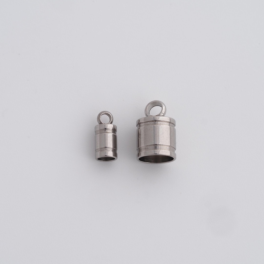 10 Pcs Steel Bead Caps,stainless Steel Cord End Cord Tip Solid End Cap ...
