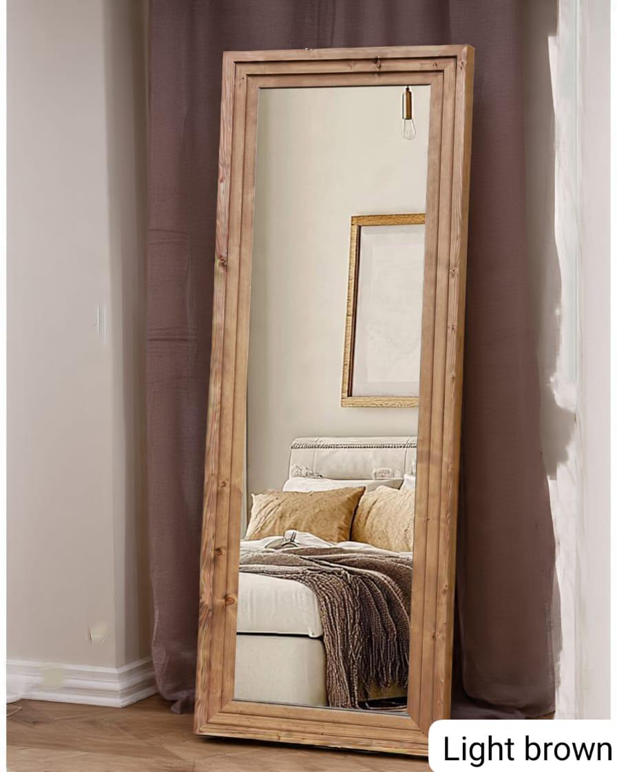 65" X 22" Full Length Mirror With Stand – Solid Wood Frame, Large Floor ...