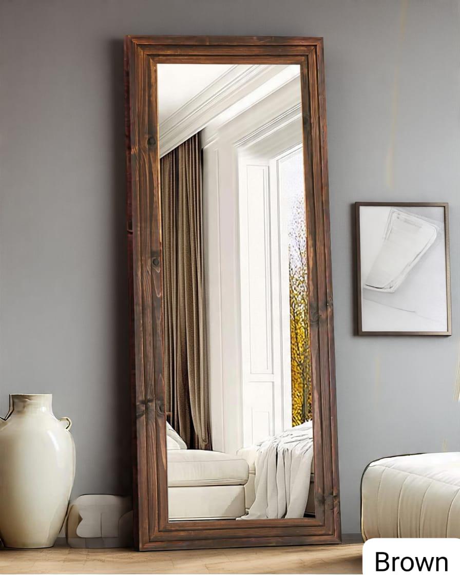 65" X 22" Full Length Mirror With Stand – Solid Wood Frame, Large Floor ...