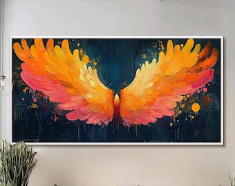 3D Textured Angel Wings Painting, Abstract Acrylic Wall Art - Etsy