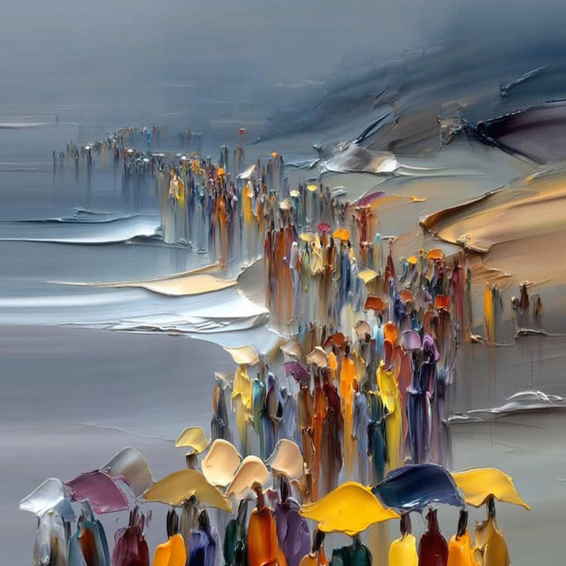 Palette Knife Oil Painting, Abstract People, Impasto Home Decor - Etsy