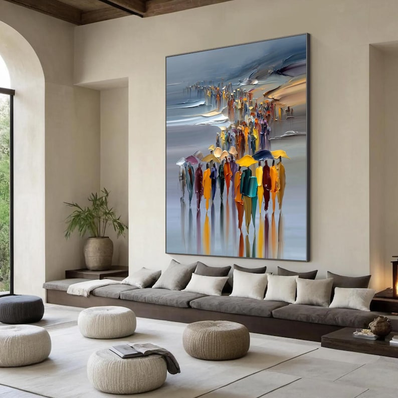 Palette Knife Oil Painting, Abstract People, Impasto Home Decor - Etsy