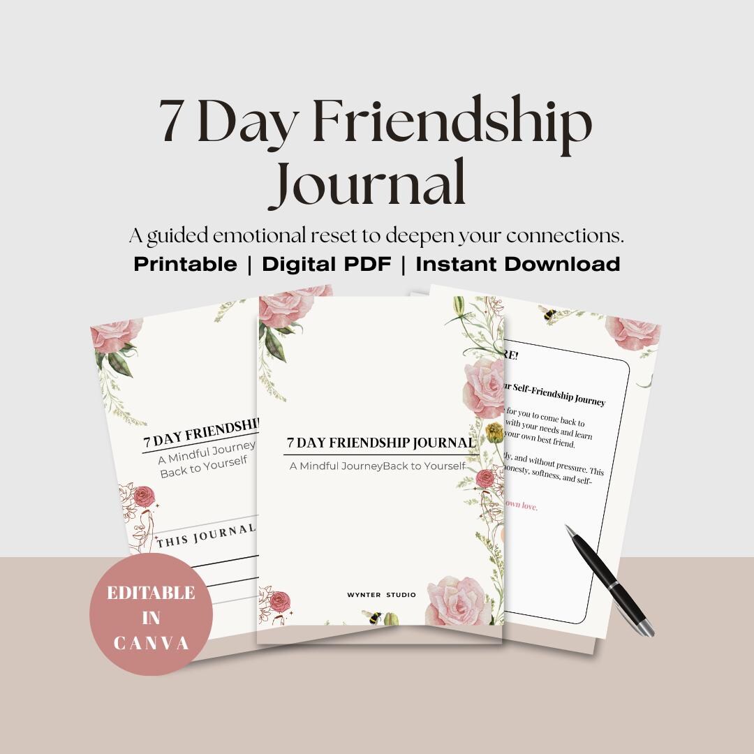 7-day Friendship Journal Emotional Workbook | Self-discovery ...