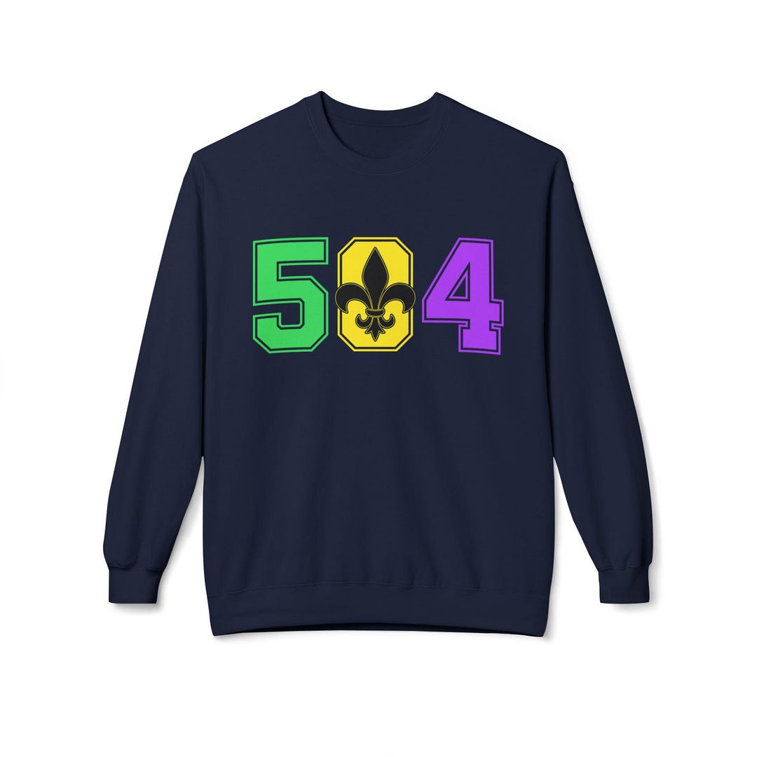 New Orleans Area Code 504 Unisex Midweight Softstyle Fleece Crewneck ...