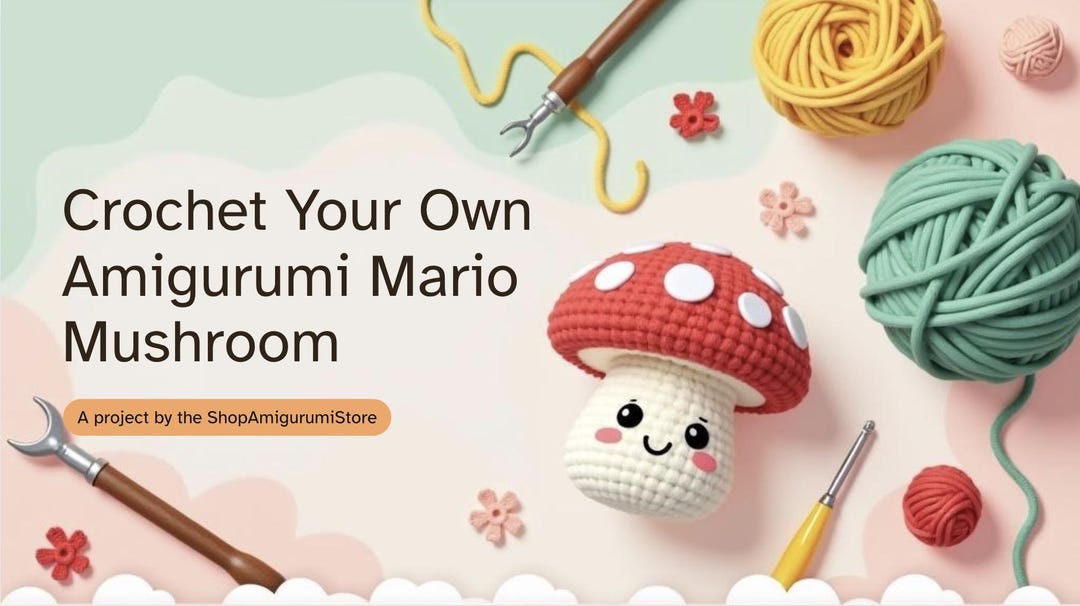 Super Mario Mushroom - Amigurumi Digital Blueprint (11 Pages) - Etsy