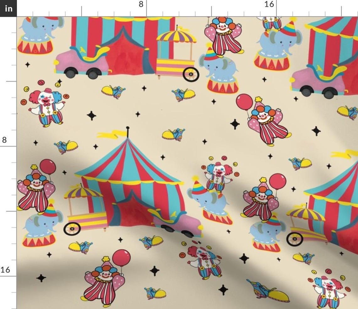 Circus Juggling Fabric, Quilting, Pillow Cases, Clothes,fabric by the ...