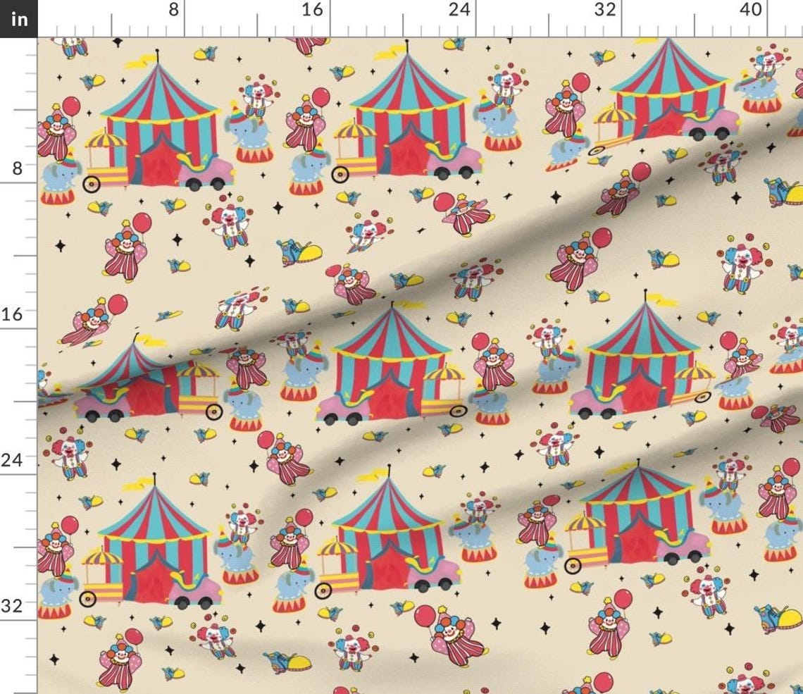 Circus Juggling Fabric, Quilting, Pillow Cases, Clothes,fabric by the ...