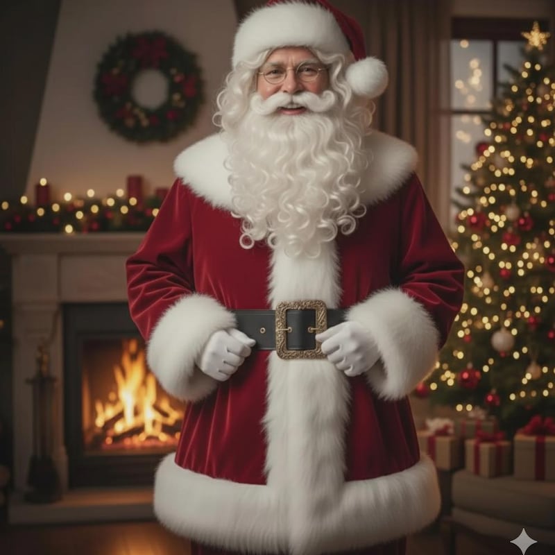 Santa With Velvet Suit - Etsy