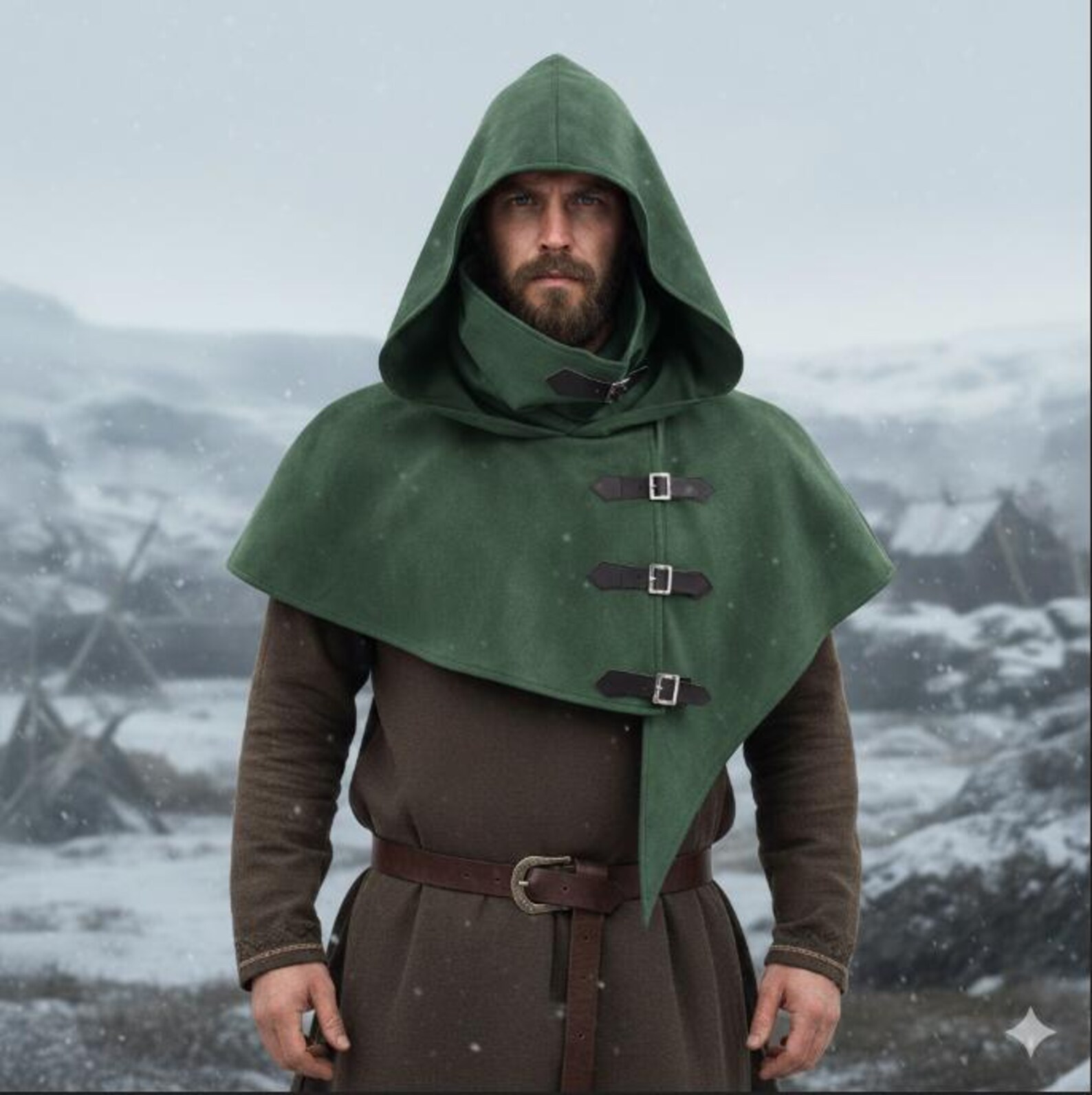 Hooded Medieval Shoulder Cape – Renaissance Monk Cloak, LARP Costume - Etsy