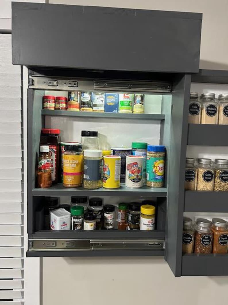 20-inch Hidden Spice Rack Build Plans With 1 Inch Material - Etsy