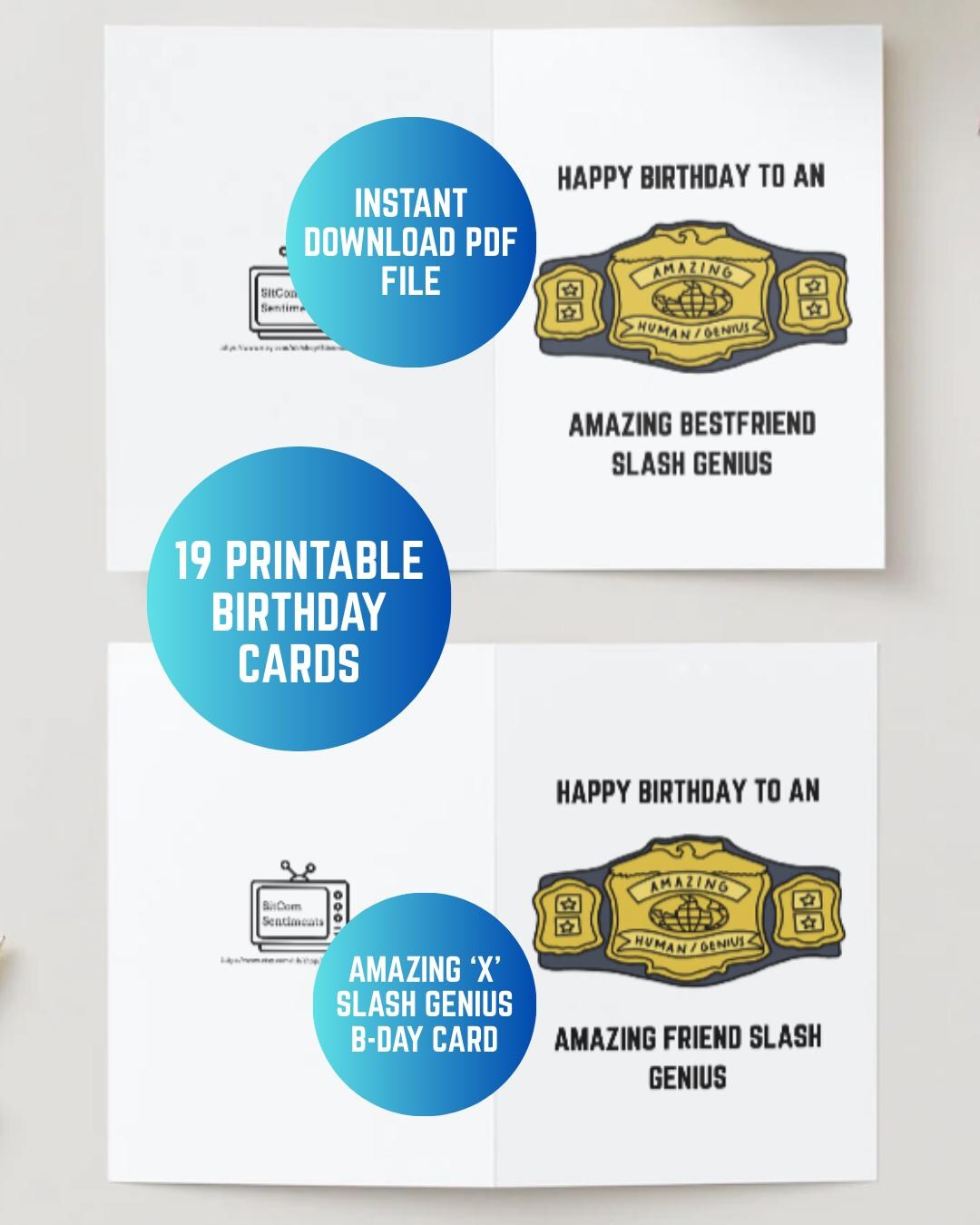 19 Funny Birthday Cards, Sitcom TV Show Theme (digital Download) - Etsy ...
