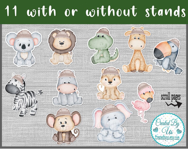 Jungle Safari Stand up Cutouts for Party Decorations Jungle Baby Shower ...