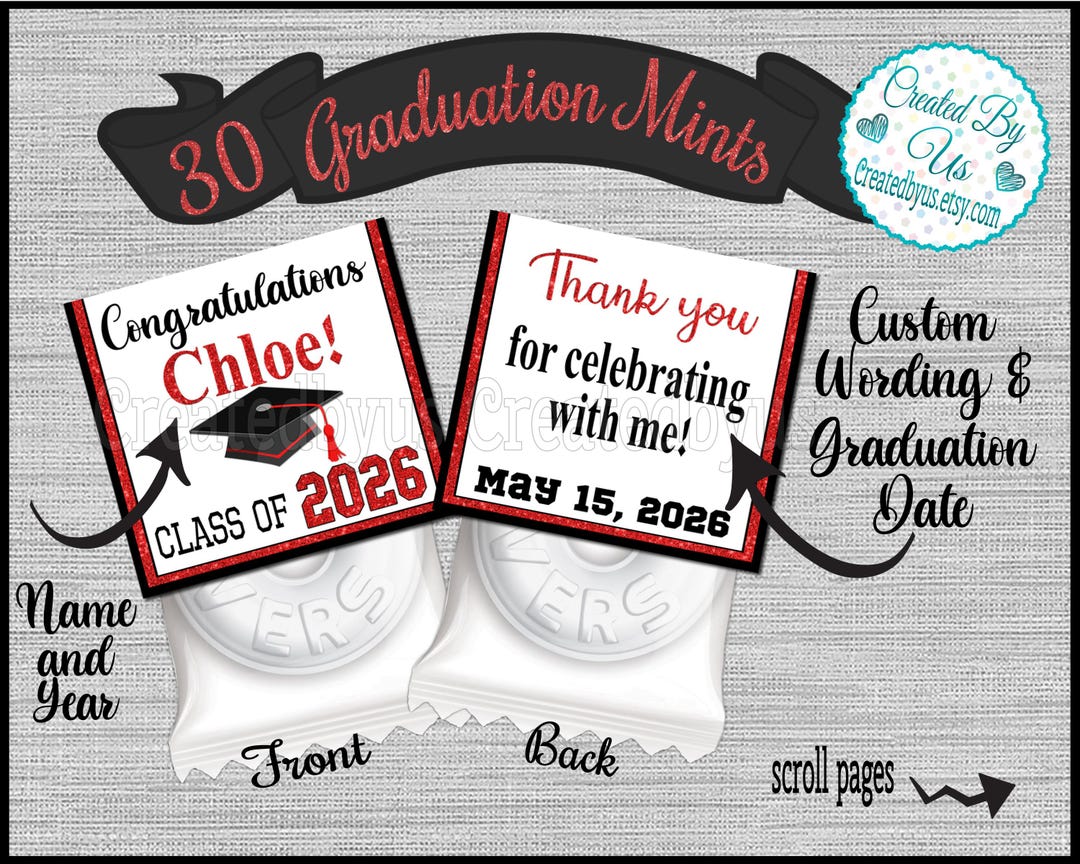 Personalized Graduation Mints: Class of 2026, Custom Party Favors - Etsy