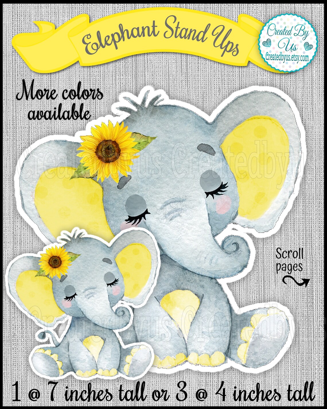 Girl Baby Elephant Stand up Cutouts Party Decorations Girl - Etsy