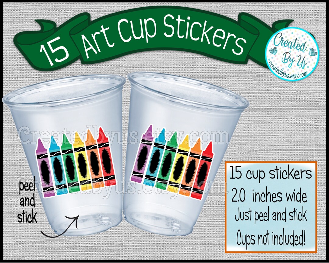 Art Party Cup Stickers Artist Cup Stickers Disposable Cup Stickers Art ...