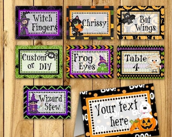 Halloween Food Tent Cards Halloween Buffet Cards Halloween Party Food ...