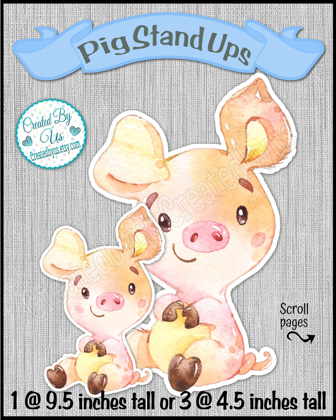 Pig Baby Shower Stand up Pig Cutouts Party Decorations Farm Animal ...