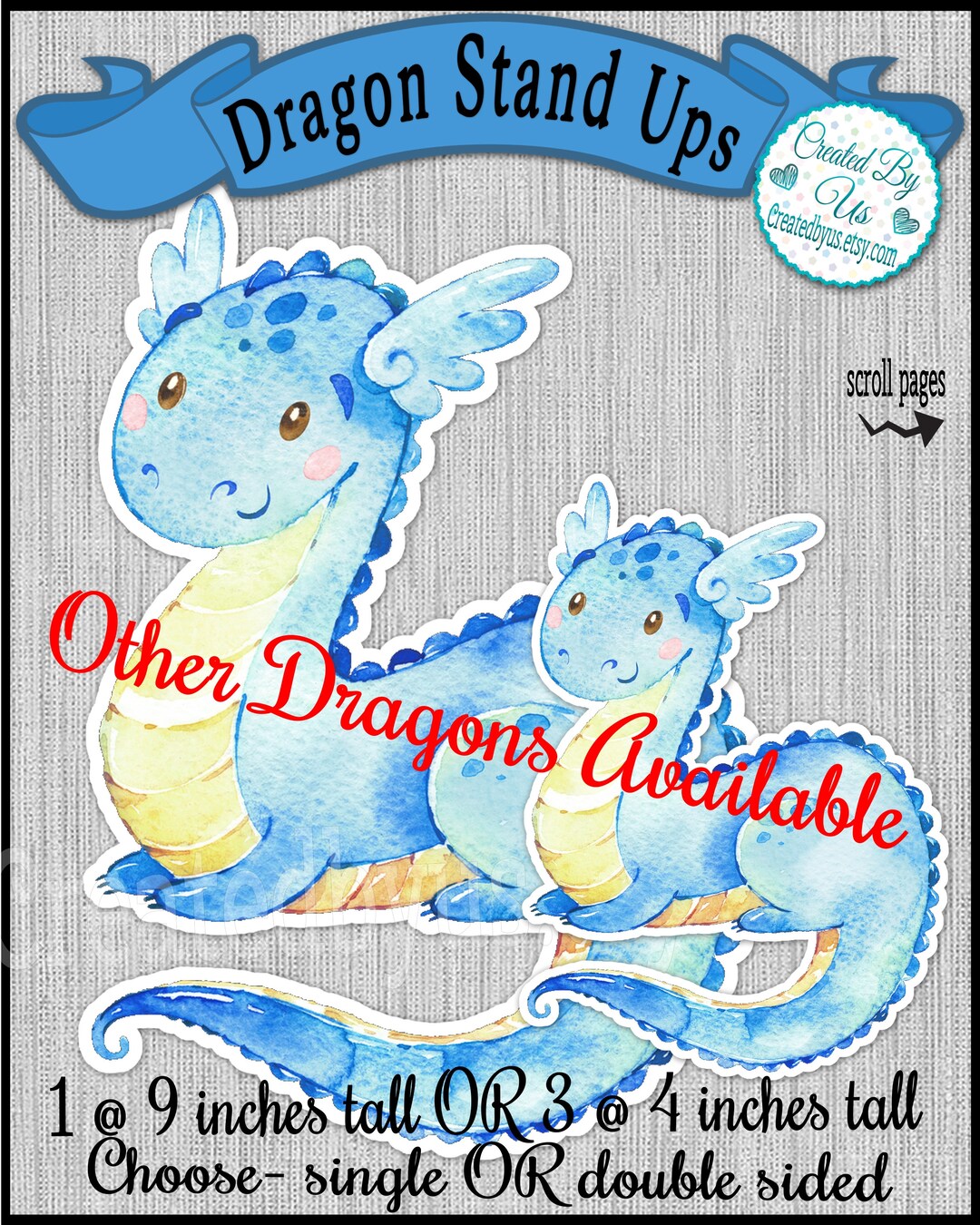 Dragon Stand up Cutouts for Party Decorations Dragon Centerpiece ...