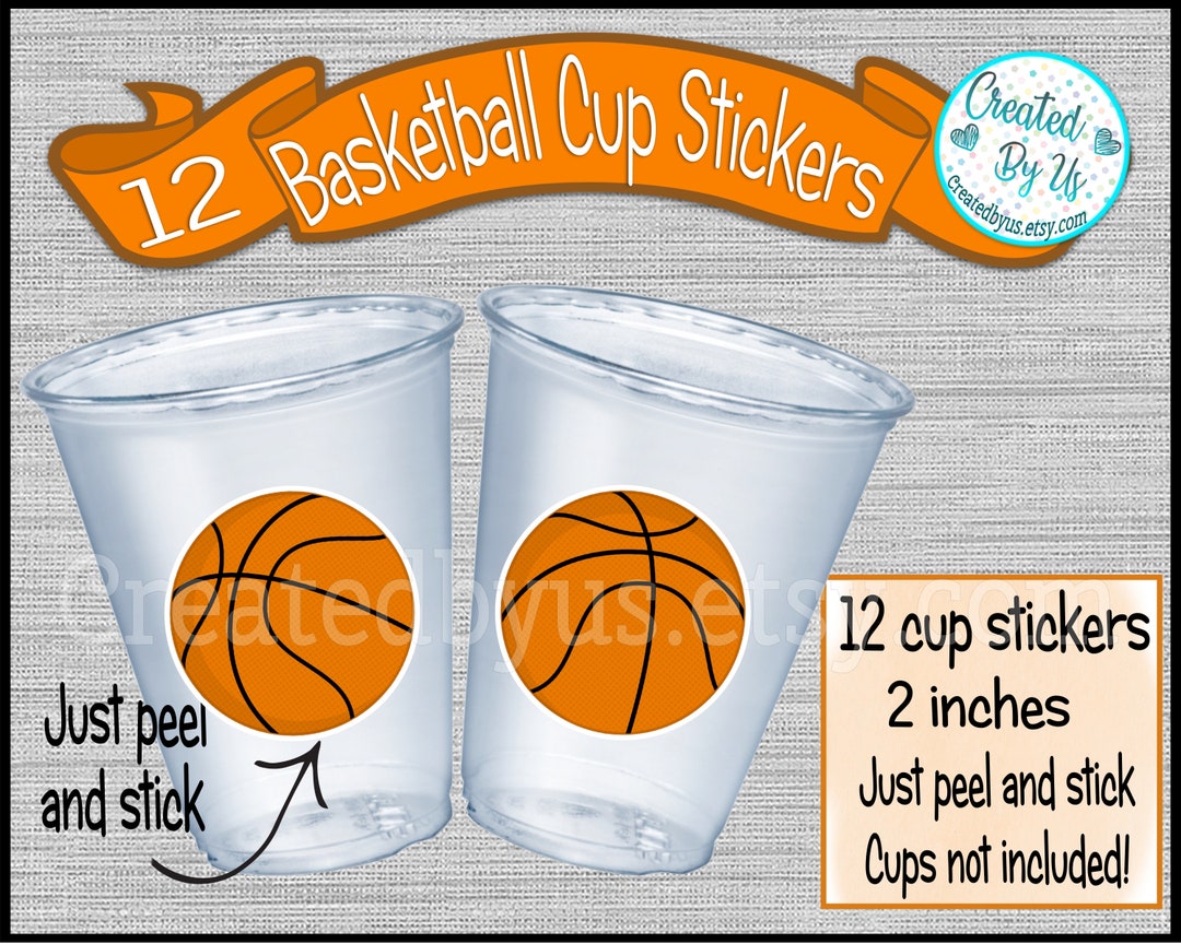Basketball Party Cup Stickers Basket Ball Cup Stickers Sport Birthday ...