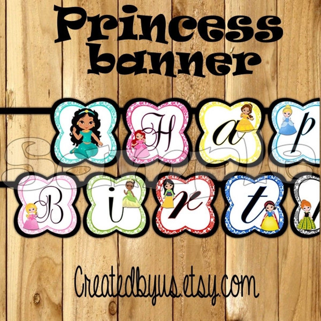Princess Birthday Banner Princess Party Princess Banner - Etsy