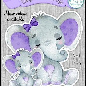 Girl Baby Elephant Stand up Cutouts Party Decorations Girl Baby Shower ...