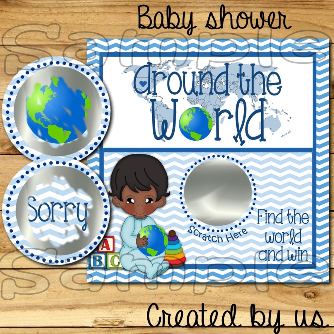 Around the World Scratch off Cards Baby Girl Shower Game | Etsy