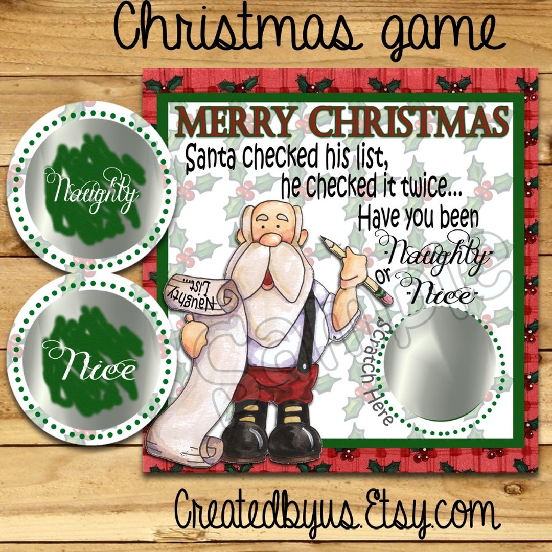 Christmas Scratch off Game Cards Christmas Party Game Santa Scratch Tag ...