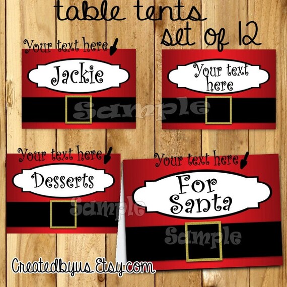Christmas Place Setting Cards Table Tent Cards Name Cards | Etsy