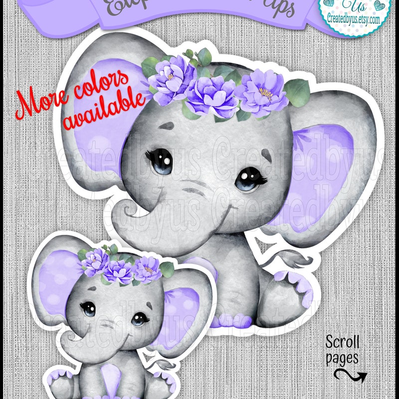 Purple Grey Elephant - Etsy