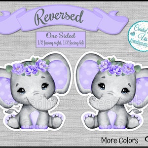 Purple Baby Girl Elephant Cutouts Party Decoration Little Peanut Baby ...