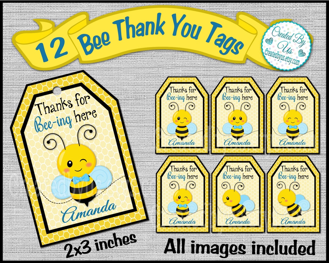 Bumble Bee Thank You Tags PERSONALIZED Mommy to Bee Baby Shower Bee ...