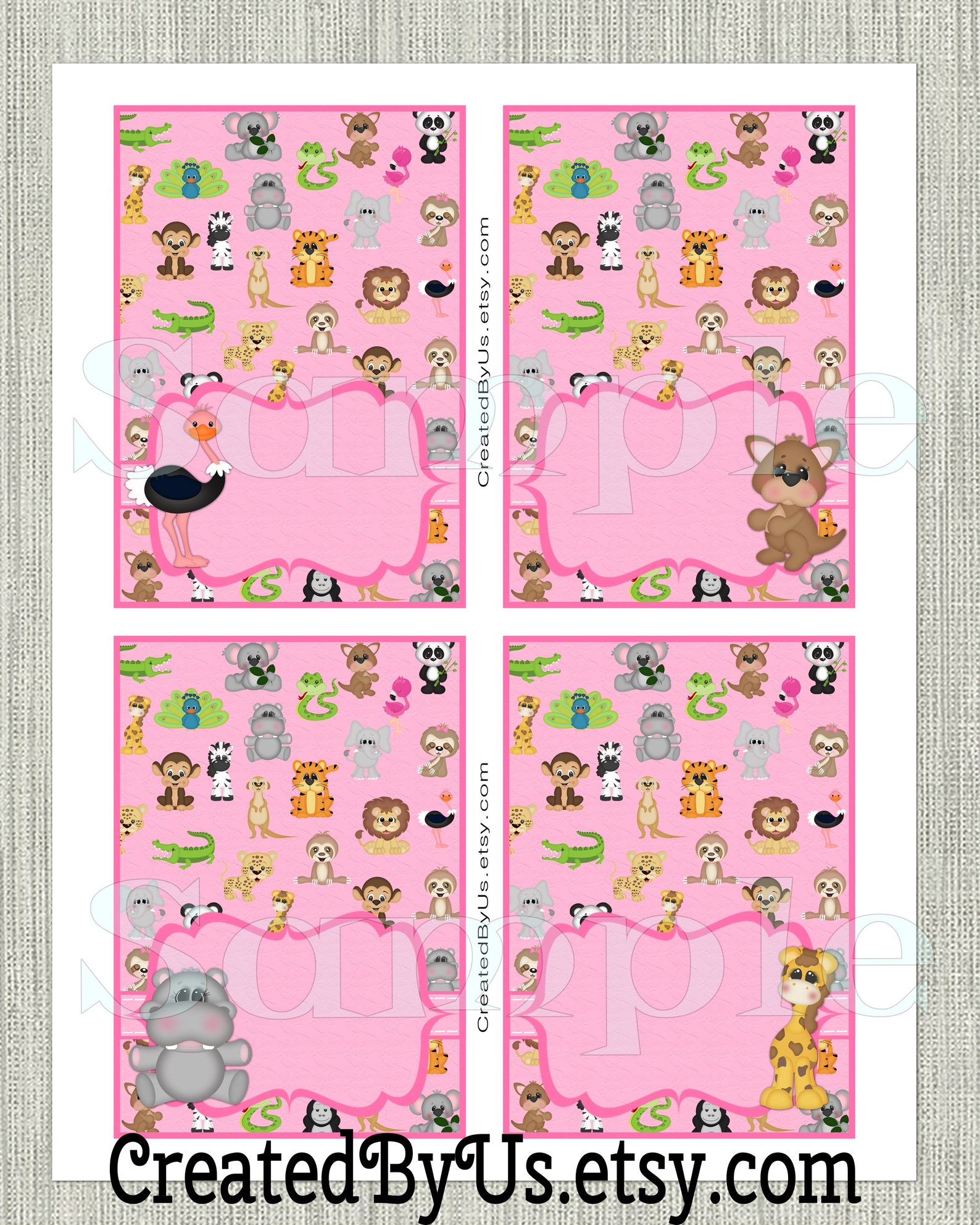 Jungle Food Tent Cards Girl Jungle Safari Baby Shower Tent | Etsy