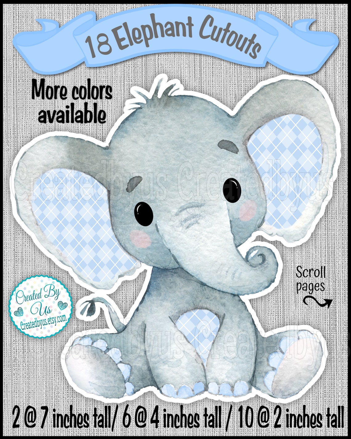 Baby Boy Elephant Cutouts Elephant Centerpiece Little Peanut Baby ...
