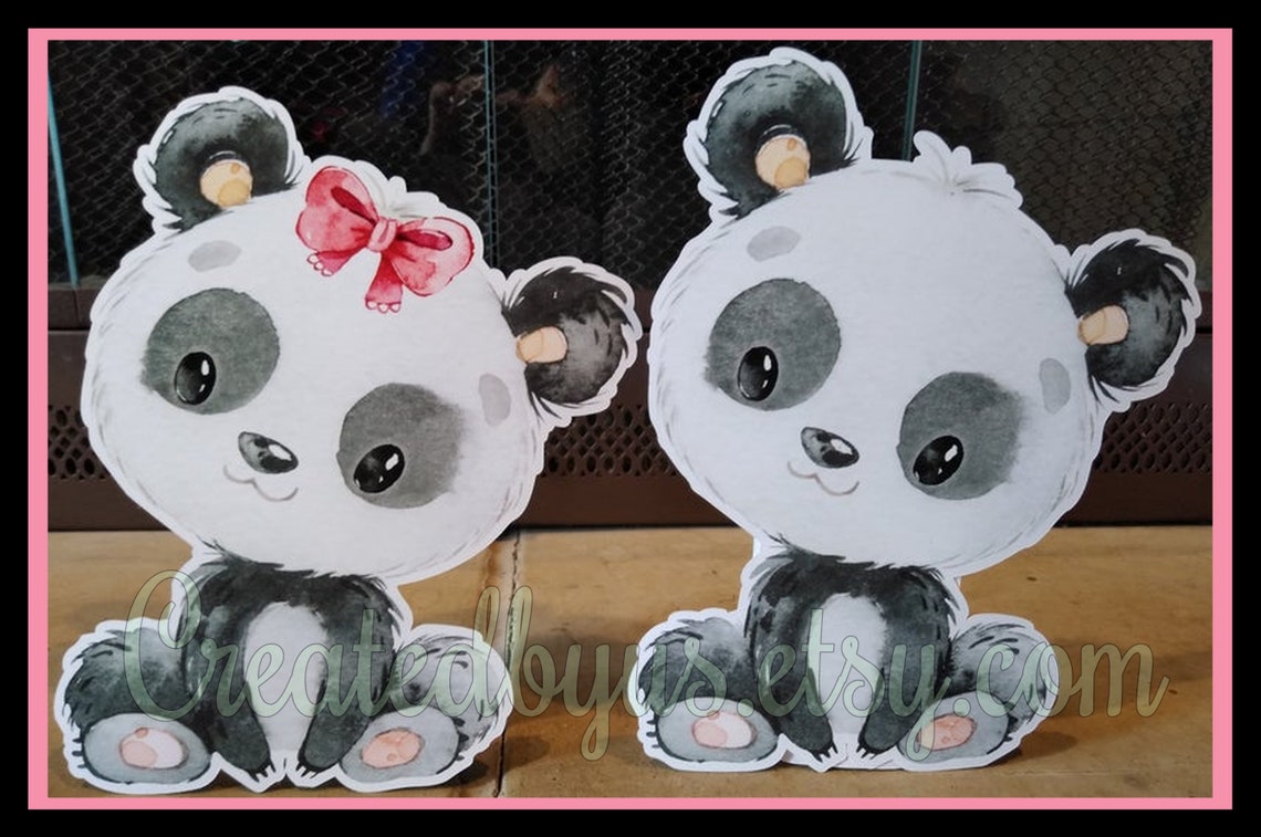 Girl Baby Panda Bear Stand up Cutouts Party Decorations Girl - Etsy