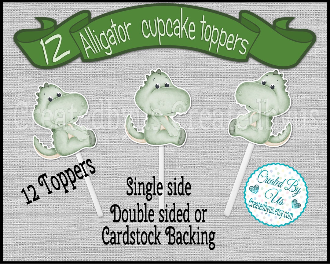 Alligator Cupcake Toppers Alligator Baby Shower Alligator Birthday ...