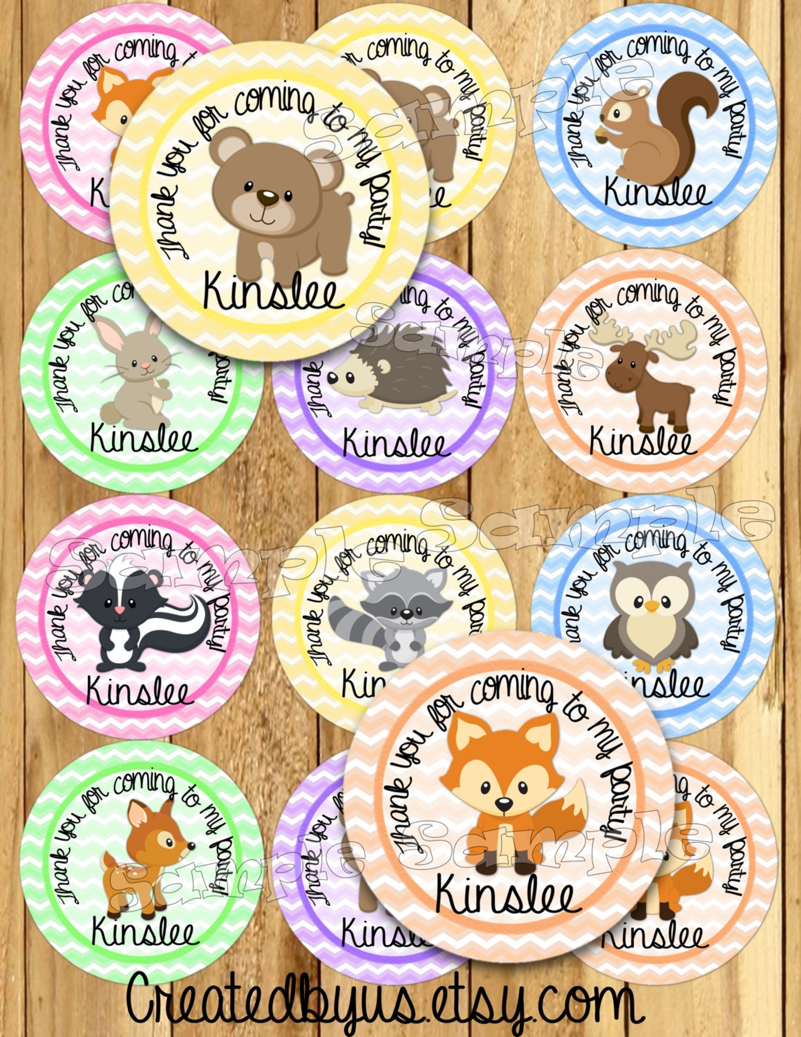 Woodland Stickers Girl Baby Shower Decorations Birthday Party - Etsy