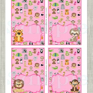 Jungle Food Tent Cards Girl Jungle Safari Baby Shower Tent Cards Name ...