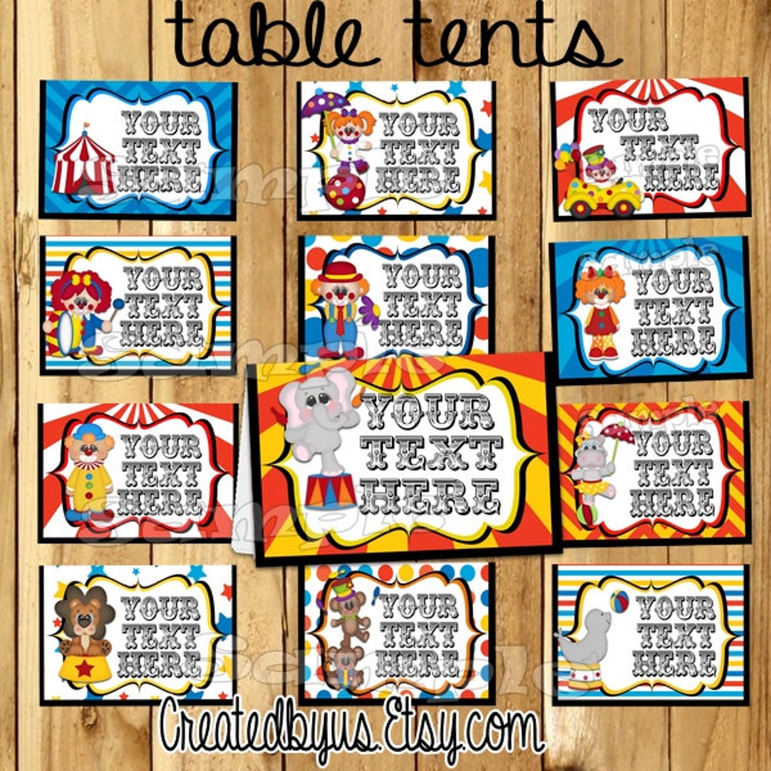 Circus Tent Cards Name Cards Table Place Cards Table - Etsy