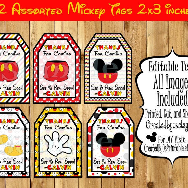 Mickey Favor Tags - Etsy
