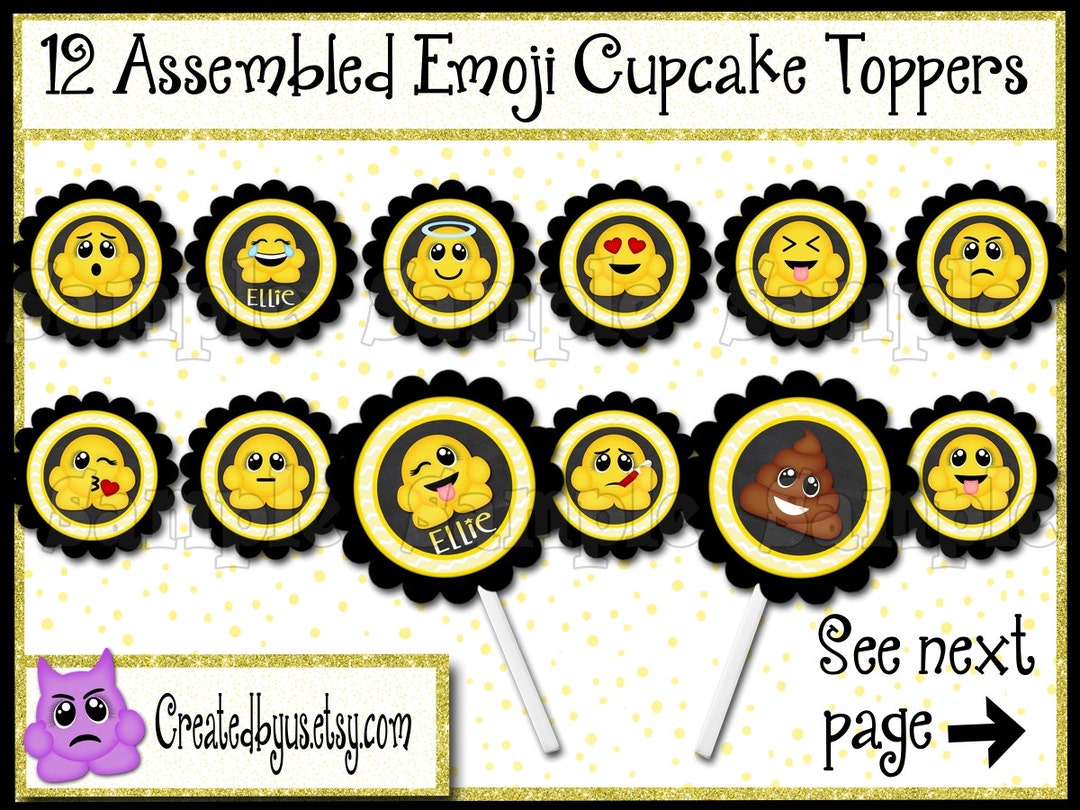 Icon Cupcake Toppers Boy or Girl Smiley Face Cupcake Toppers ...