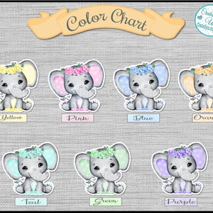 Purple Baby Girl Elephant Cutouts Party Decoration Little Peanut Baby ...