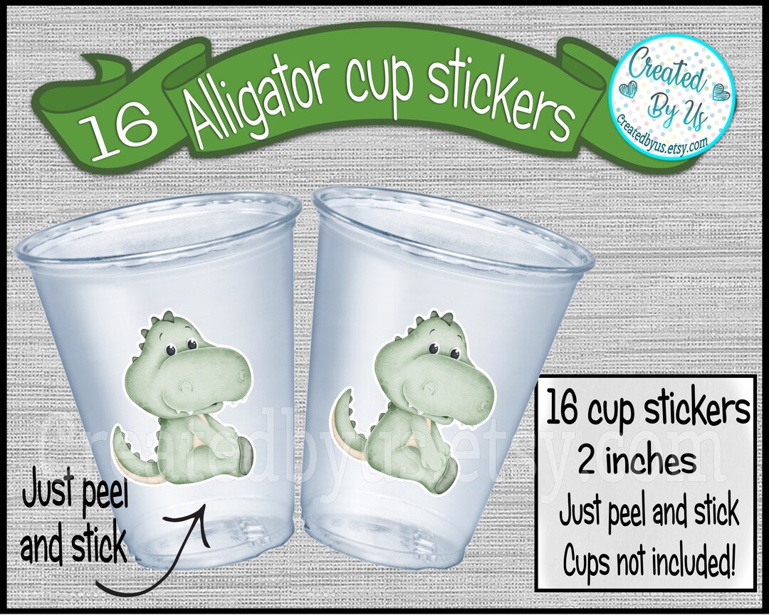Baby Alligator Party Cup Stickers Alligator Baby Shower Stickers ...