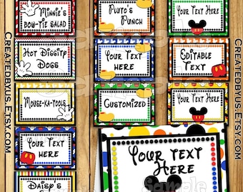 Mickey Mouse Place Cards | Etsy