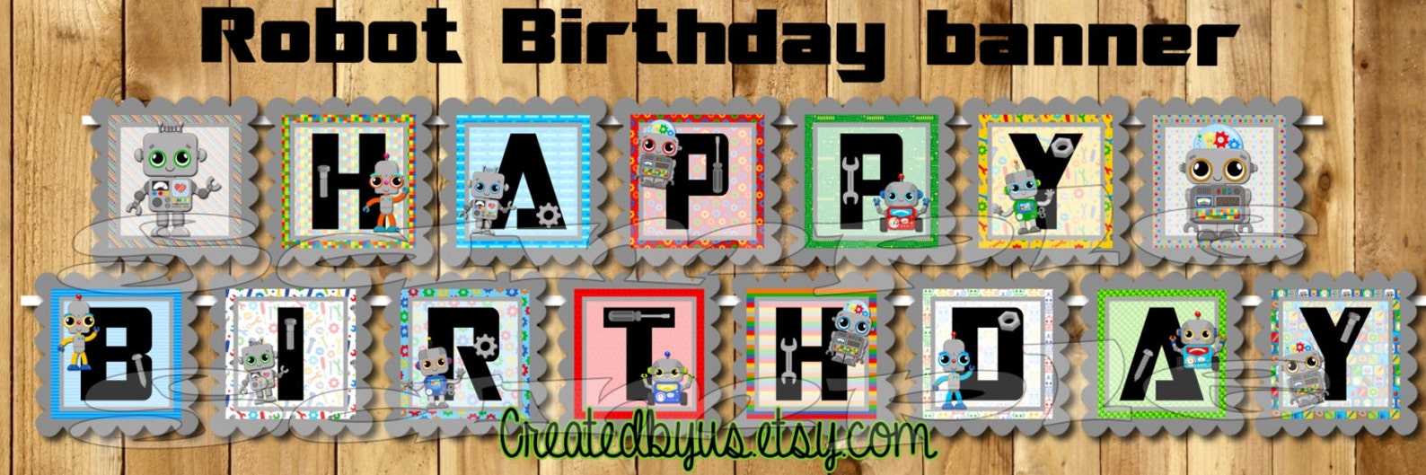Robot Banner Robot Party Banner Robot Decorations Decor Robot | Etsy
