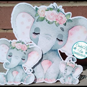 Baby Girl Elephant Cutouts Party Decoration Little Peanut Baby Shower ...
