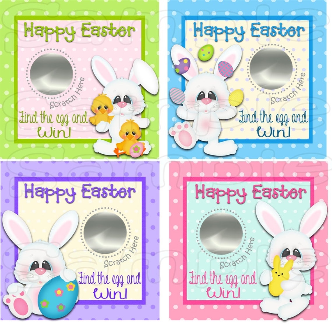 Easter Scratch off Cards Party Game Scratch Tags Family Party - Etsy