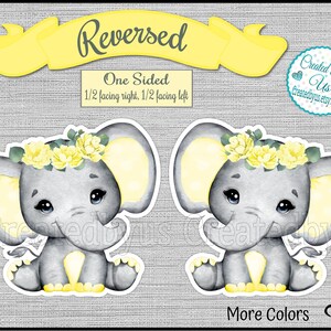 Yellow Baby Girl Elephant Cutouts Party Decoration Little Peanut Baby ...