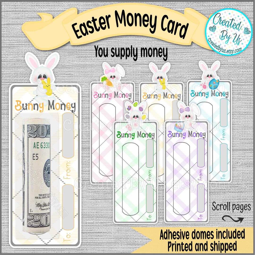 Easter Money Card Holders Easter Mini Money Card Bunny Money Easter ...