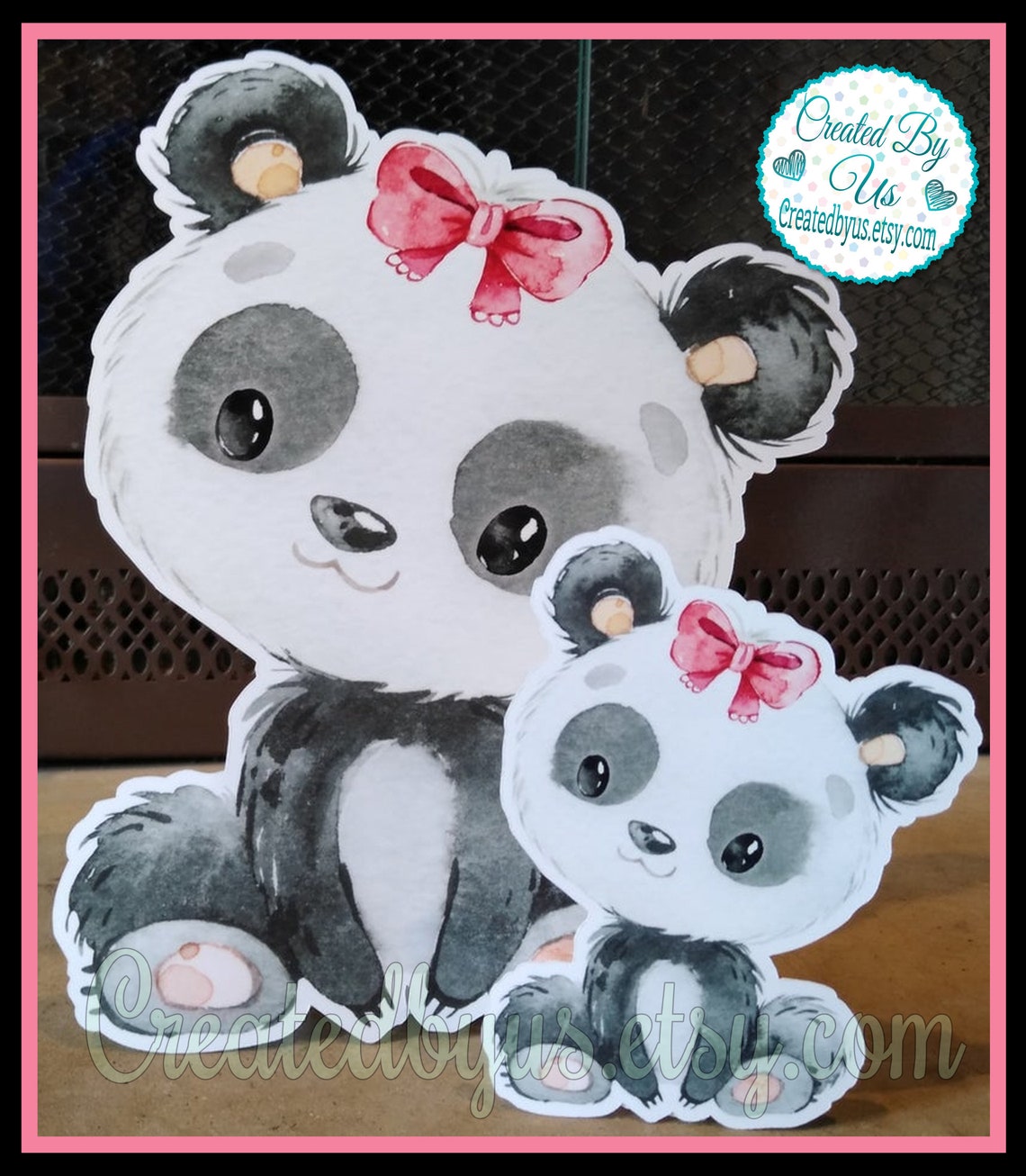 Girl Baby Panda Bear Stand up Cutouts Party Decorations Girl - Etsy